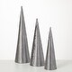 20"H, 16"H and 14.25"H Sullivans Silver Cone Tree - Set of 3, Christmas Decor, Silver - Bed Bath ...